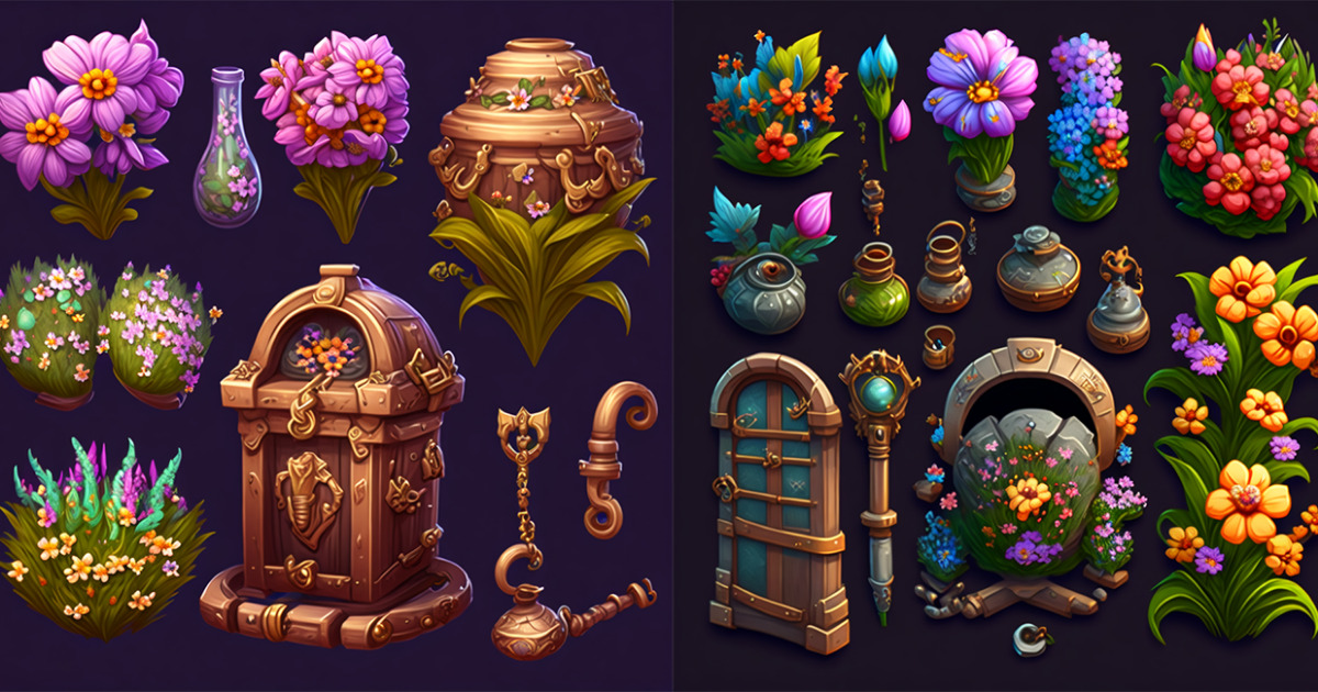 2d flowers item raw material | 2D | Unity Asset Store