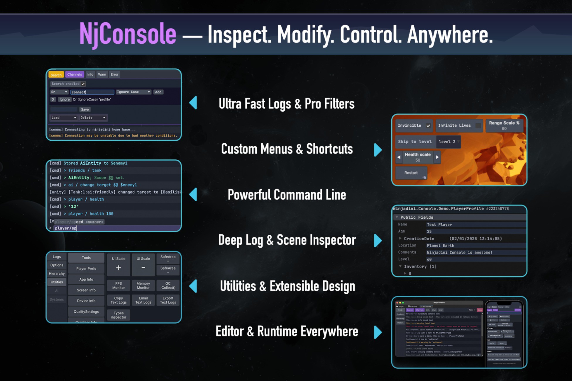 Ninjadini Debug Console, Logger & Inspector — In-Game & Editor Tools for Unity | GUI Tools ...
