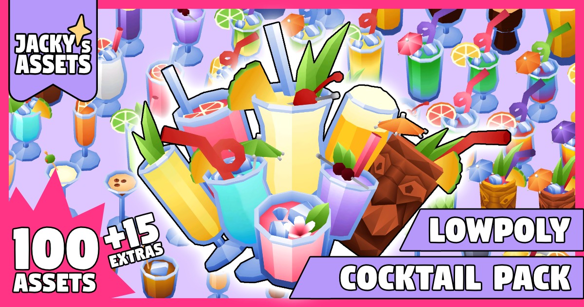 Jacky's Lowpoly Cocktail Pack | 3D Food | Unity Asset Store