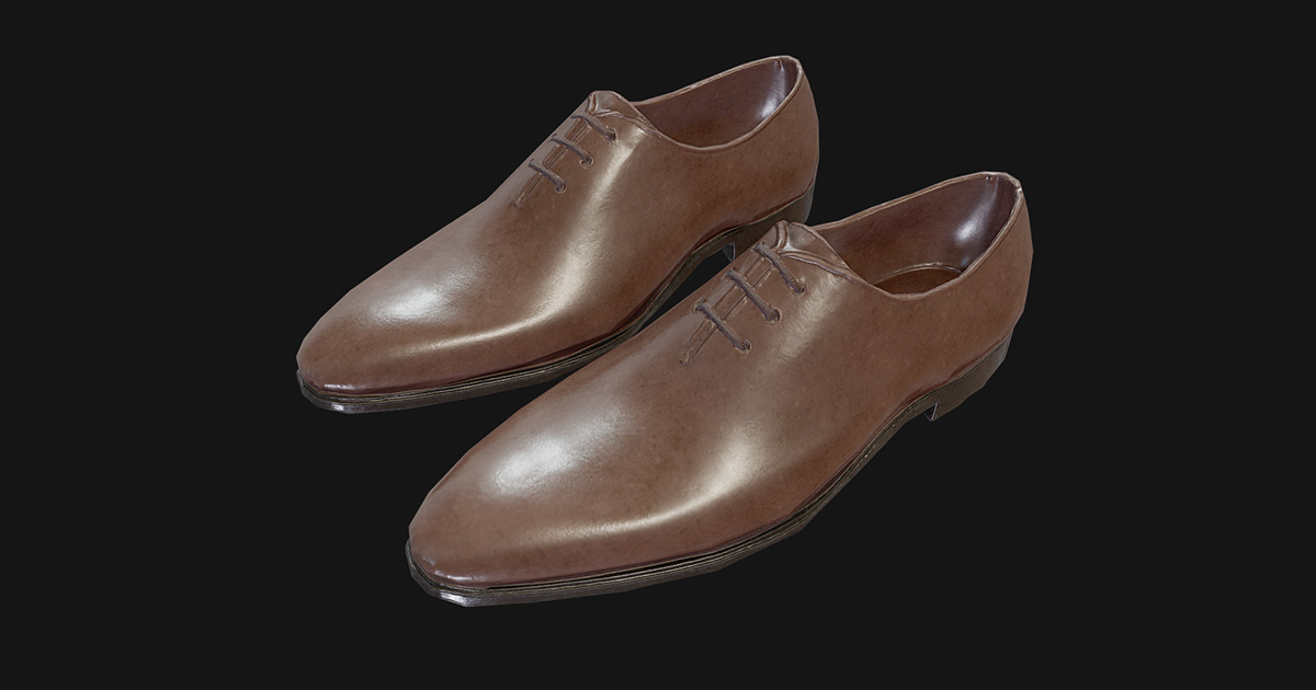 Brown Leather Oxford Shoes – Game-Ready 3D Model | 道具 | Unity Asset Store