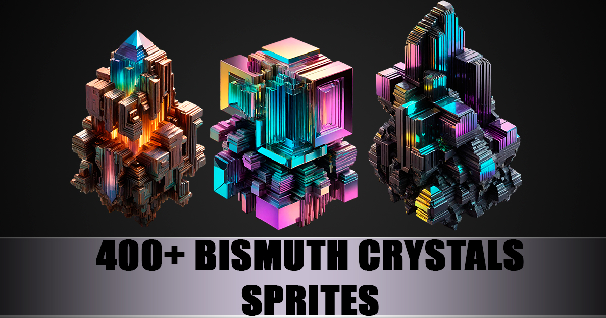 Hi-Def Bismuth Crystals 400 - Sprites | 2D Icons | Unity Asset Store