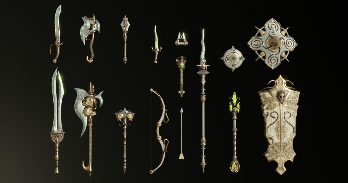 Fantasy Snake Weapon Set | 3D Weapons | Unity Asset Store