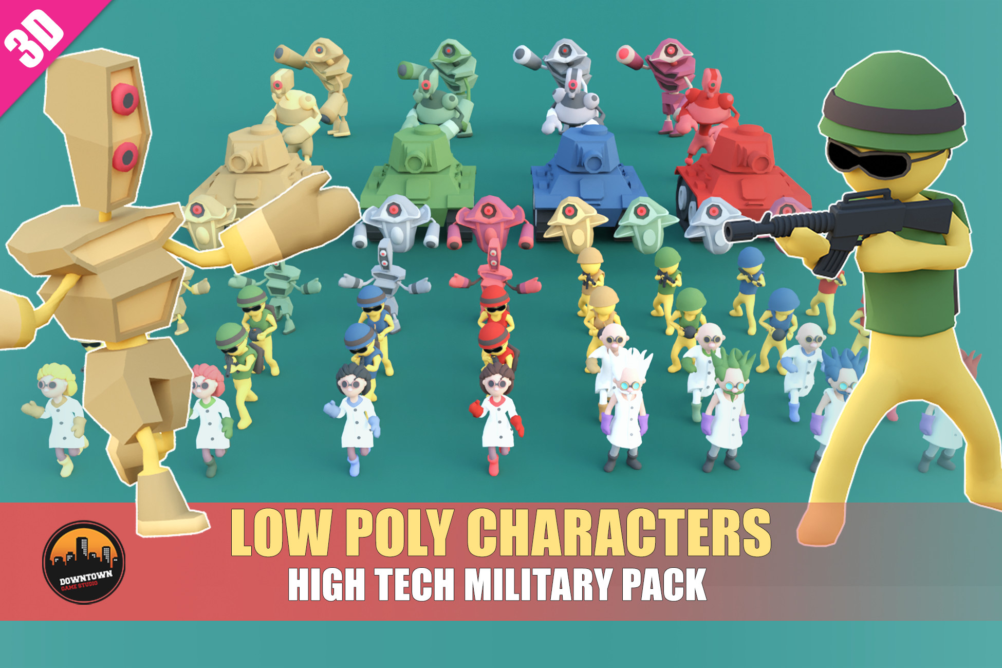 LOW POLY CHARACTERS - High Tech Military Pack | 3D Characters | Unity ...