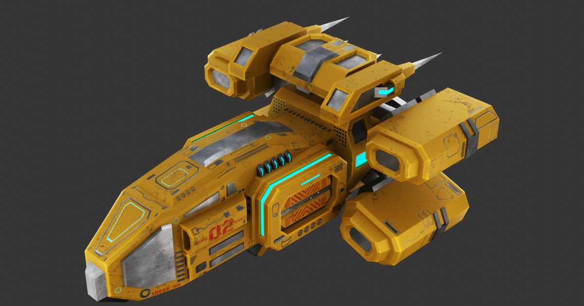 Spaceship low poly model | 3D Space | Unity Asset Store