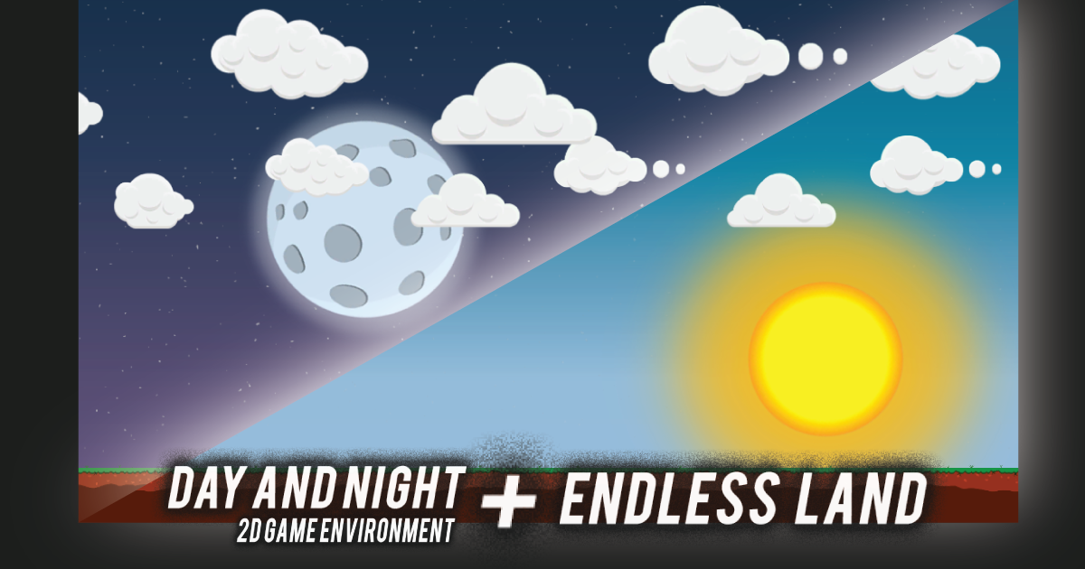 Day and night 2d environment + endless land | 2D Textures & Materials ...