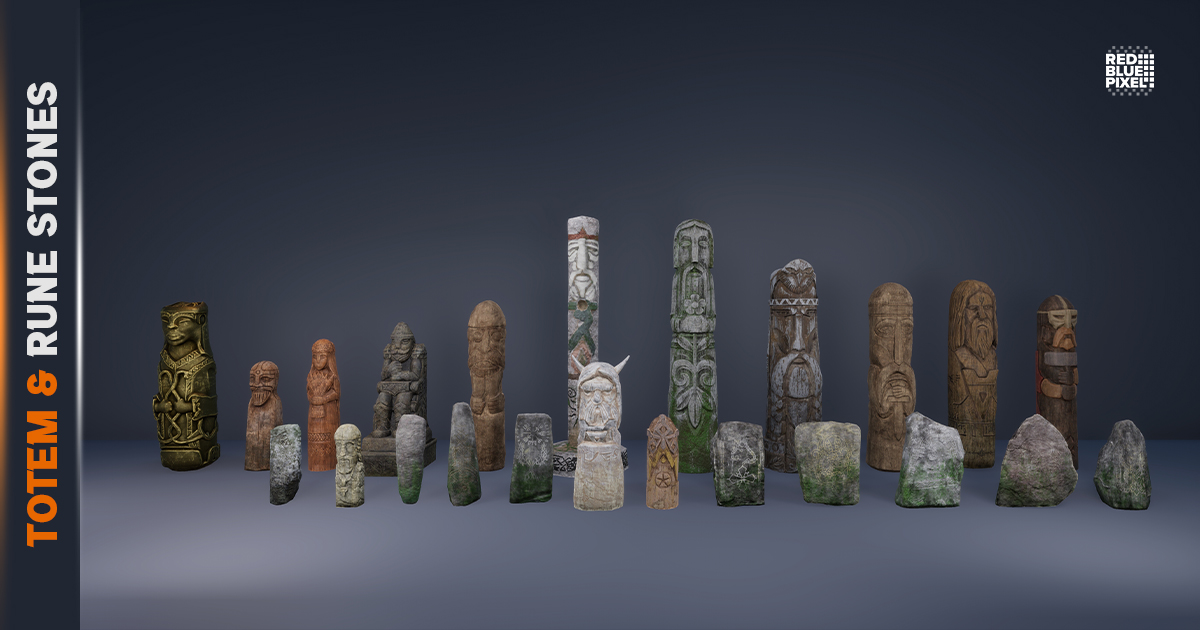 Totem & Rune Stones Pack | 3D Props | Unity Asset Store