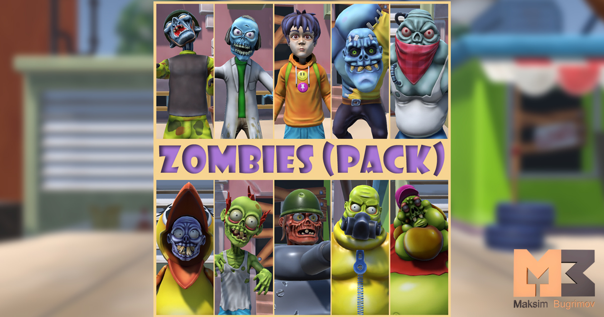 Cartoon Zombies Pack | 3D Creatures | Unity Asset Store