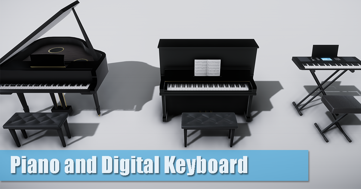 Piano and Digital Keyboard | 3D Props | Unity Asset Store