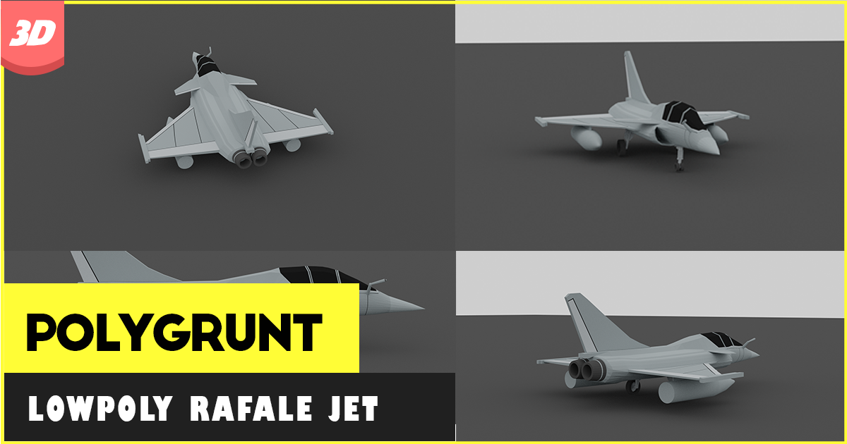 POLYGRUNT - Low Poly Rafale Jet | 3D Air | Unity Asset Store