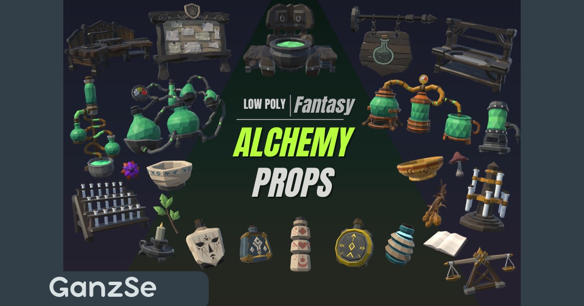 GanzSe Alchemy - Fantasy Low Poly Props | 3D Props | Unity Asset Store