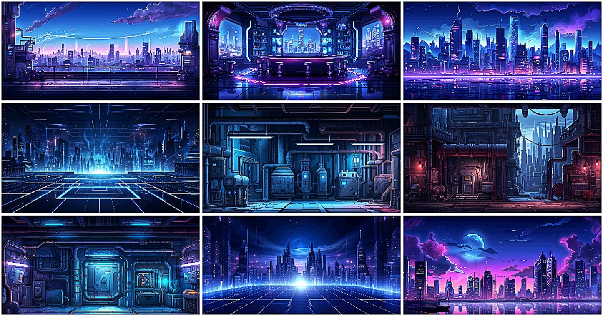 BACKGROUND - Pixel Cyberpunk 1 | 2D Environments | Unity Asset Store