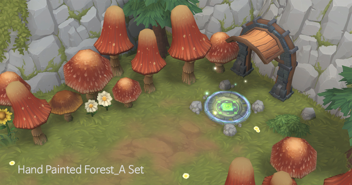 Hand Painted Forest_A Set | 3D Fantasy | Unity Asset Store
