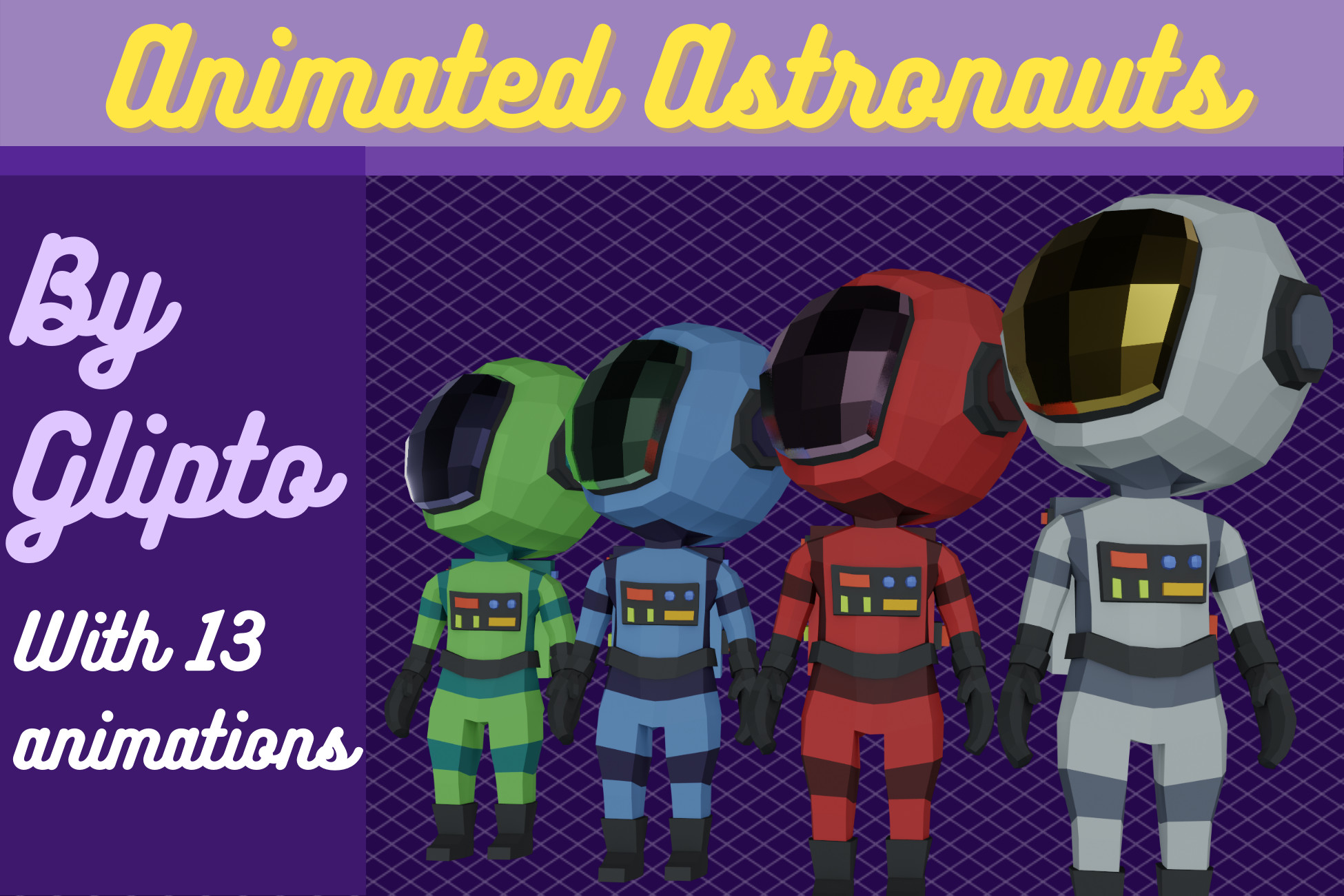 Low Poly Animated Astronauts | 3D 캐릭터 | Unity Asset Store
