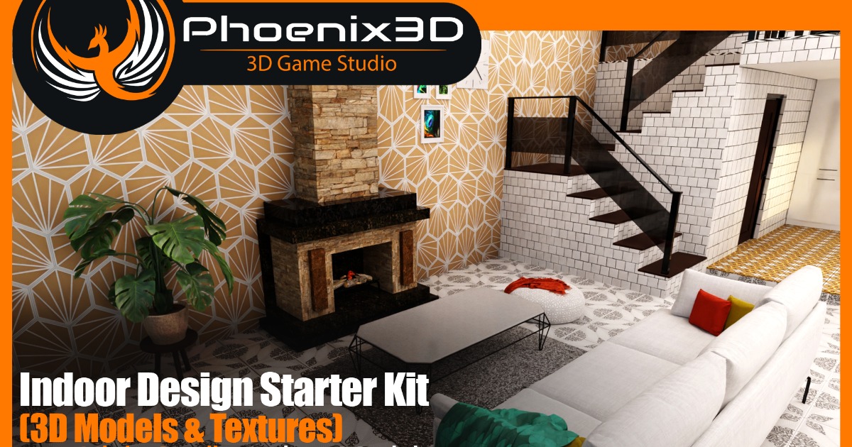 P3D: Indoor Design Starter Kit (3D Models Furniture) | 3D Props | Unity ...