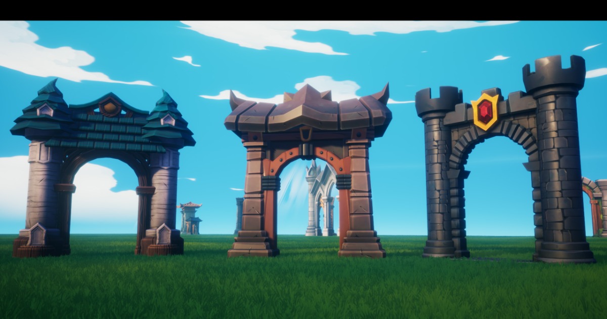 Embergates - 20 Stylized PBR Gate Models - Lowpoly Gameready | 3D Props ...
