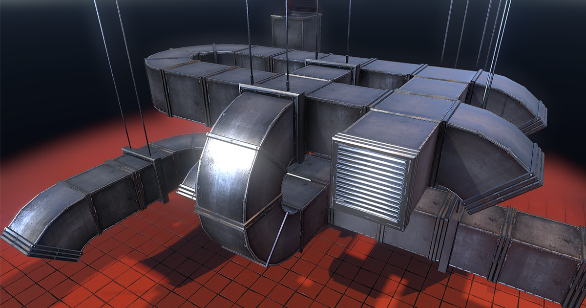 HQ Air Ducts Kit | 3D Industrial | Unity Asset Store