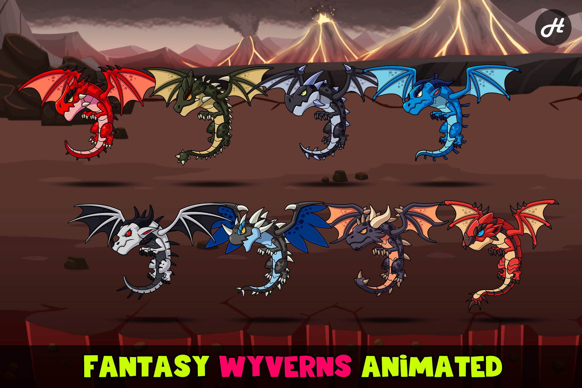 Fantasy Wyverns Animated | 2D Characters | Unity Asset Store