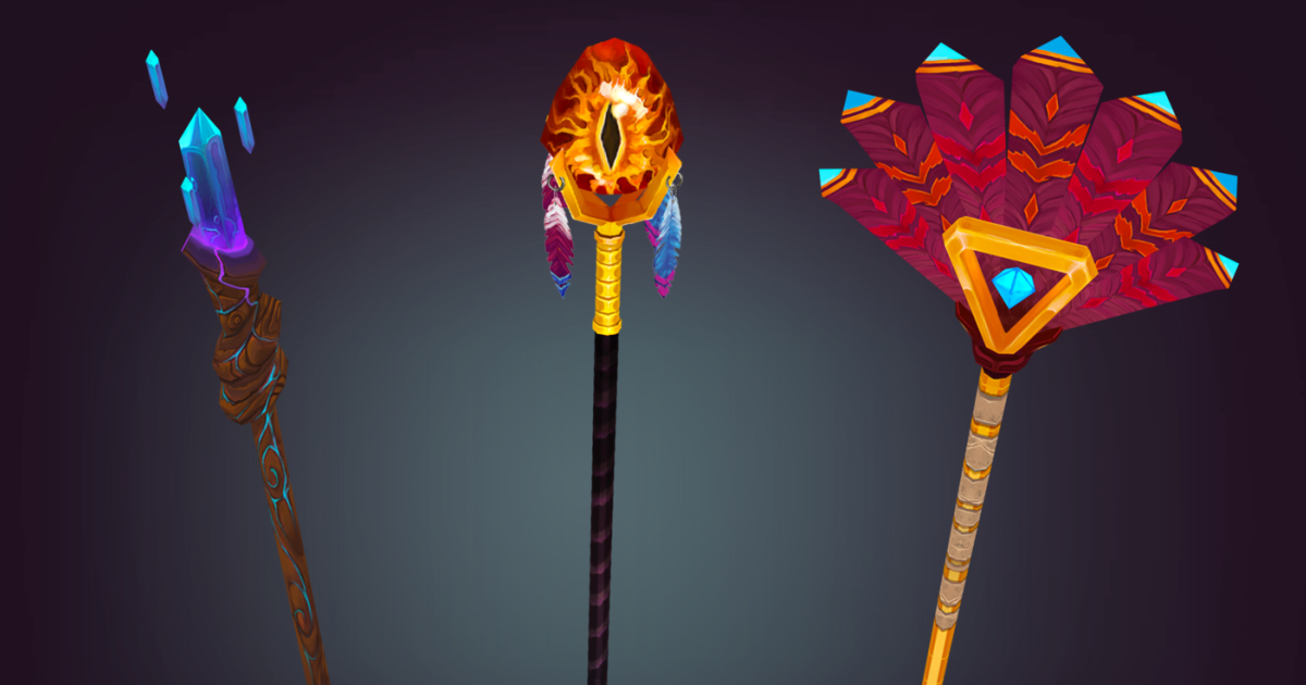 Stylized Fantasy Staffs pt. 2 | 3D Weapons | Unity Asset Store