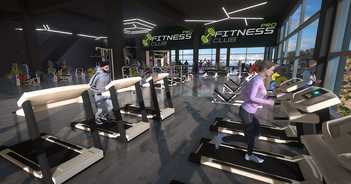 Fitness Club PRO | 3D Interior | Unity Asset Store