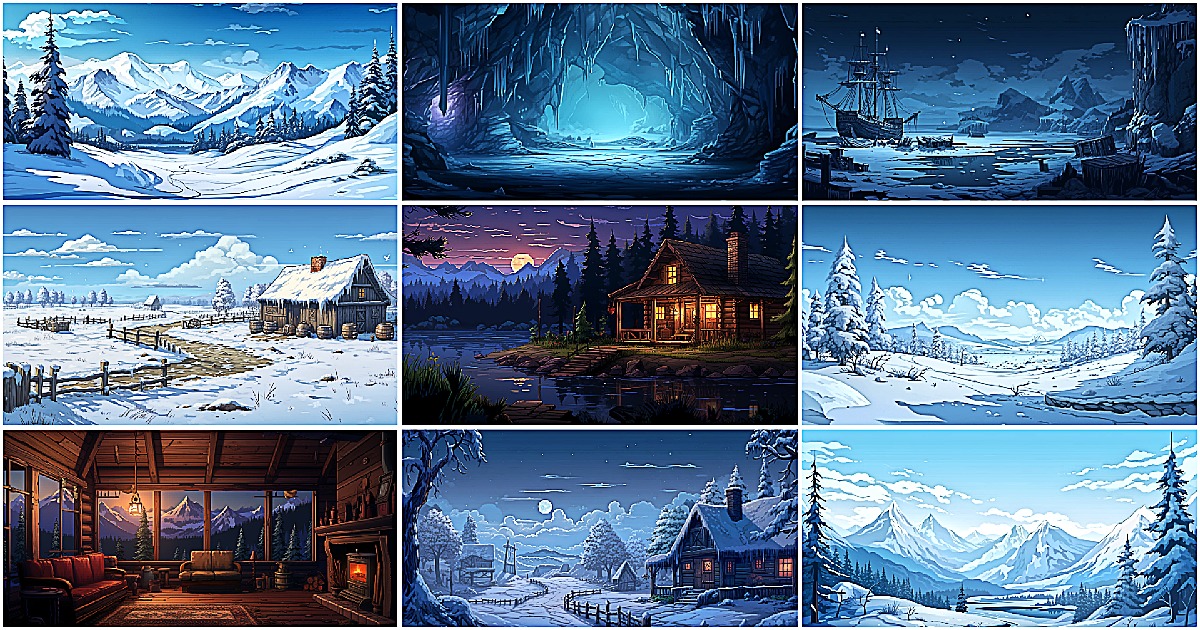 BACKGROUND - Pixel Winter 2 | 2D Environments | Unity Asset Store