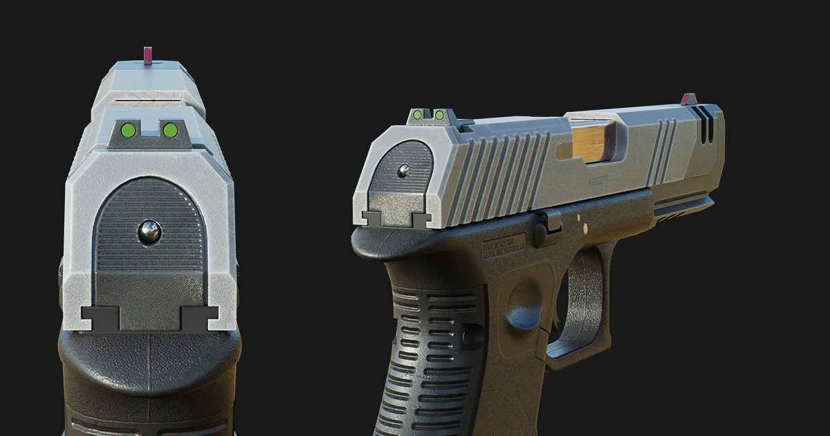 Stylized PBR Pistol | 3D Guns | Unity Asset Store