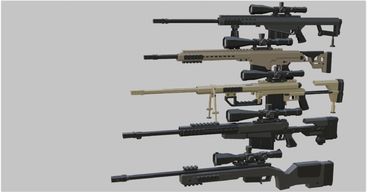 Low Poly Recon Weapon Pack 1 | 3D 무기 | Unity Asset Store