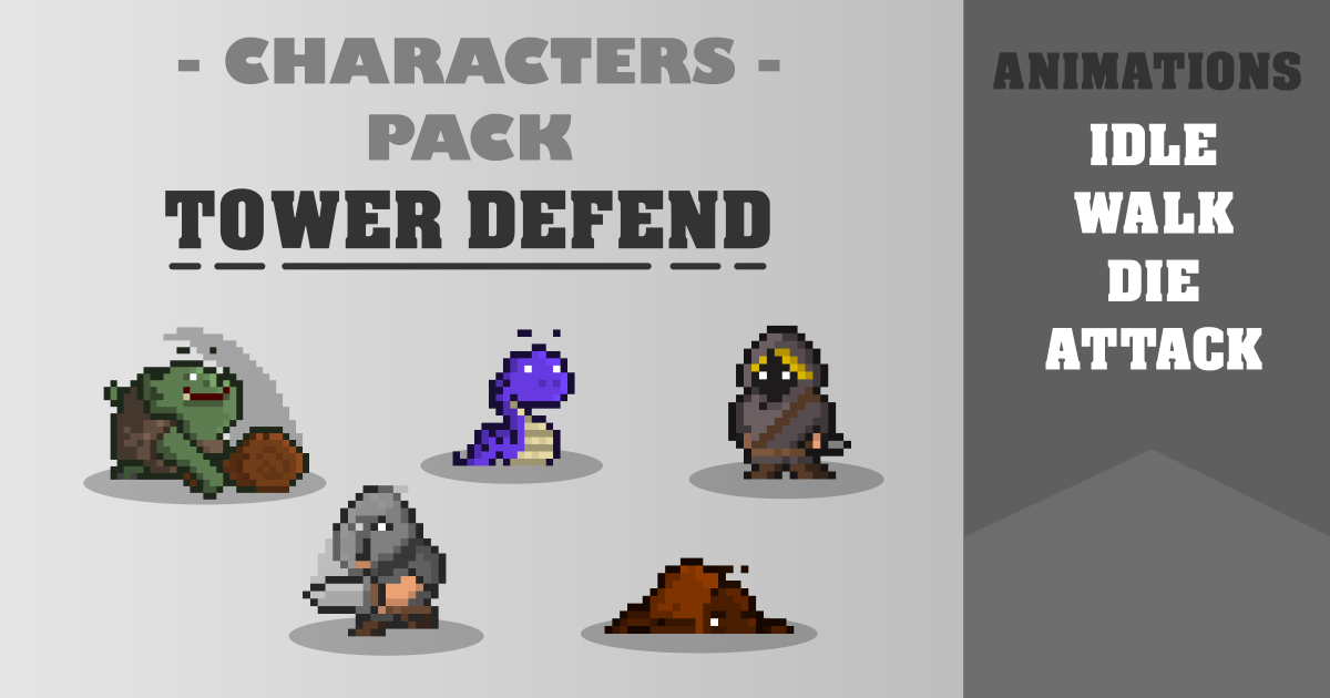 CHARACTER PACK TOWER DEFEND | 2D Characters | Unity Asset Store