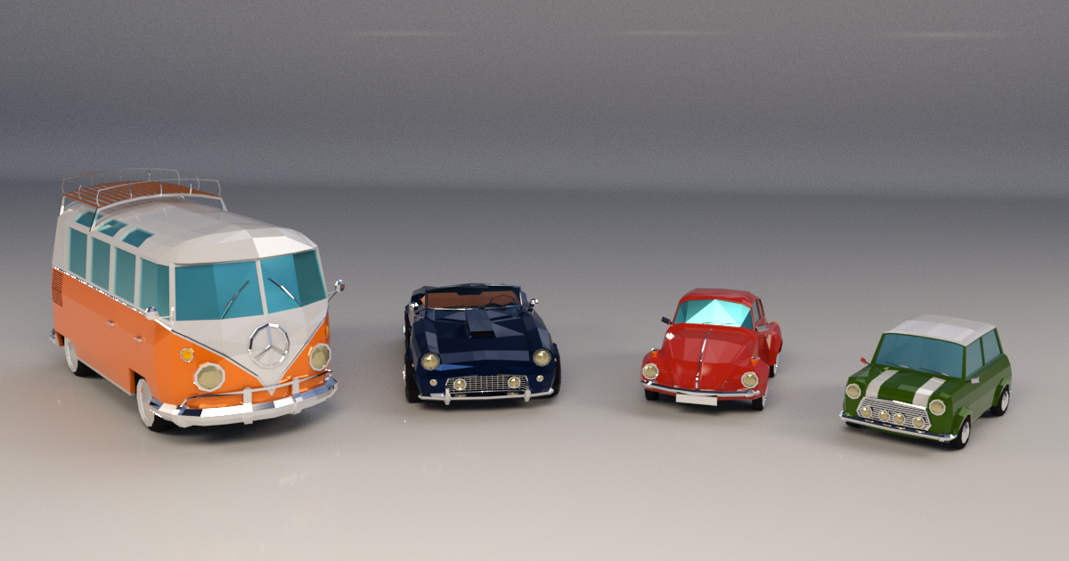 Low Poly Classic Car Pack 01 | 3D Land | Unity Asset Store