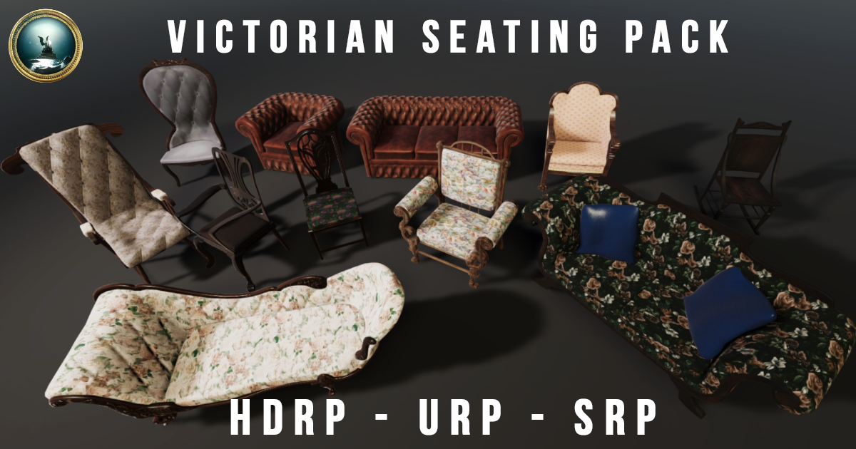 Victorian Seating Furniture | 3D Furniture | Unity Asset Store