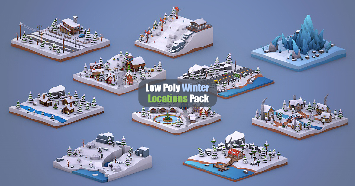 Low Poly Winter Locations Pack | 3D Landscapes | Unity Asset Store