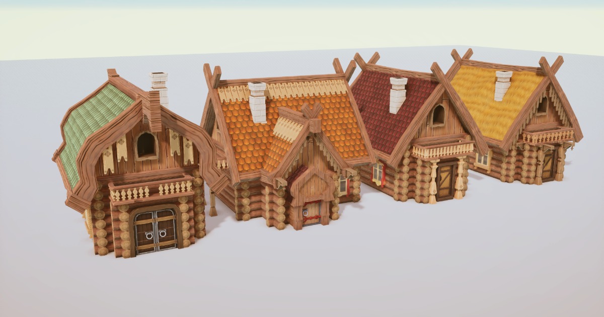 Stylized Village Houses Props Kit | 3D Urban | Unity Asset Store