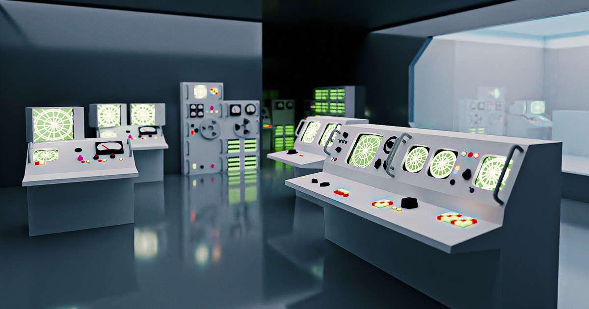 Megapoly.Art Vintage Control Room | 3D Sci-Fi | Unity Asset Store