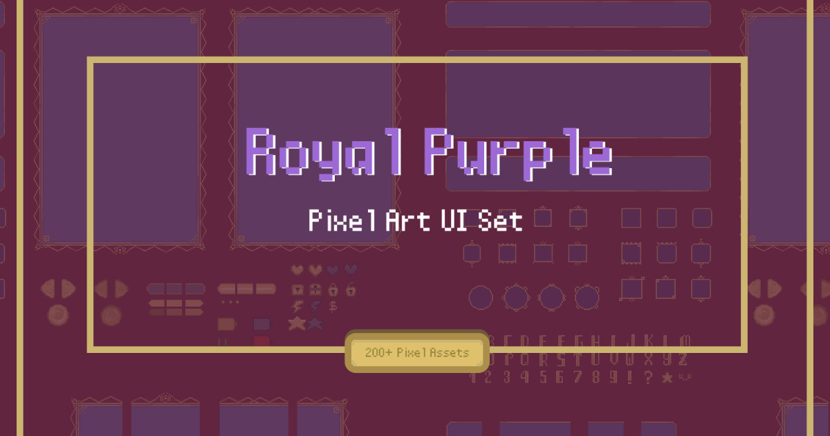 Royal Purple Animated Pixel GUI | 2D GUI | Unity Asset Store