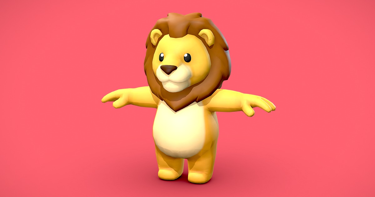Cartoon Lion - Lowpoly Stylized Animal Pack | Characters | Unity Asset ...