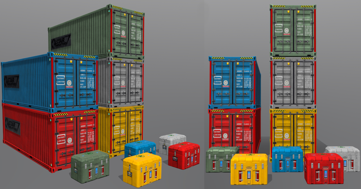 Low poly Container scfi box | 3D Industrial | Unity Asset Store