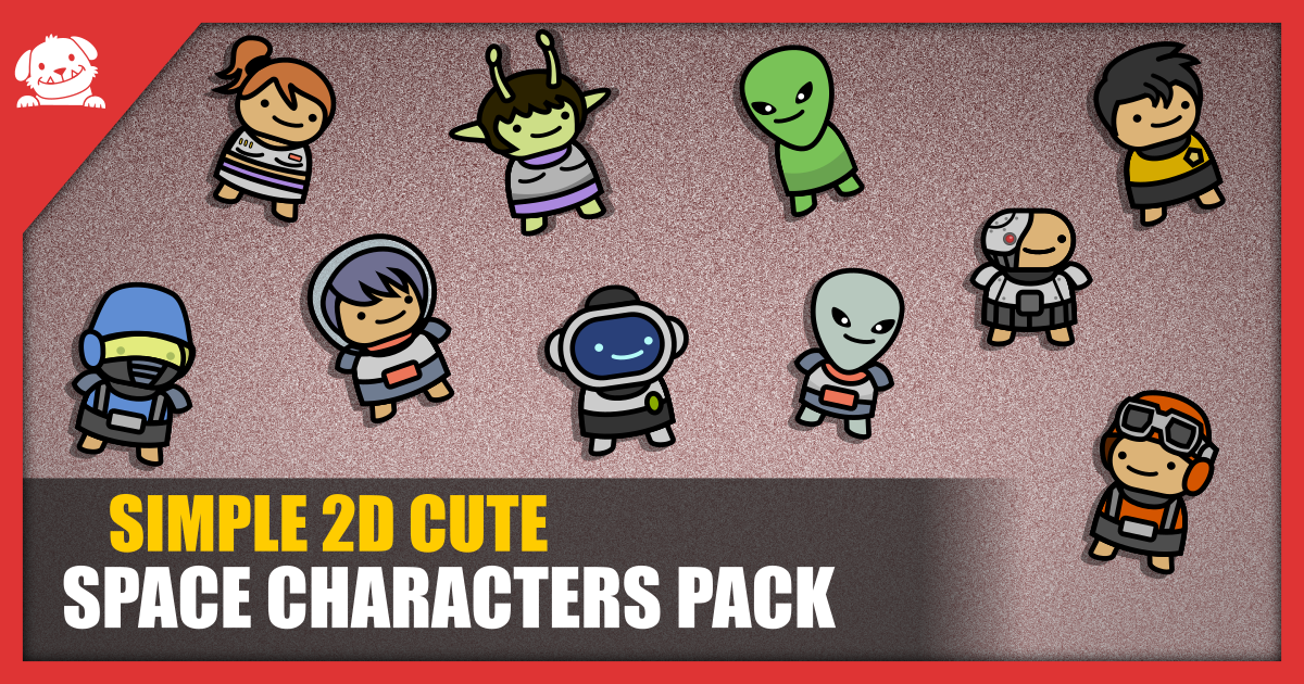 Simple 2D Cute Space Characters | 2D Characters | Unity Asset Store