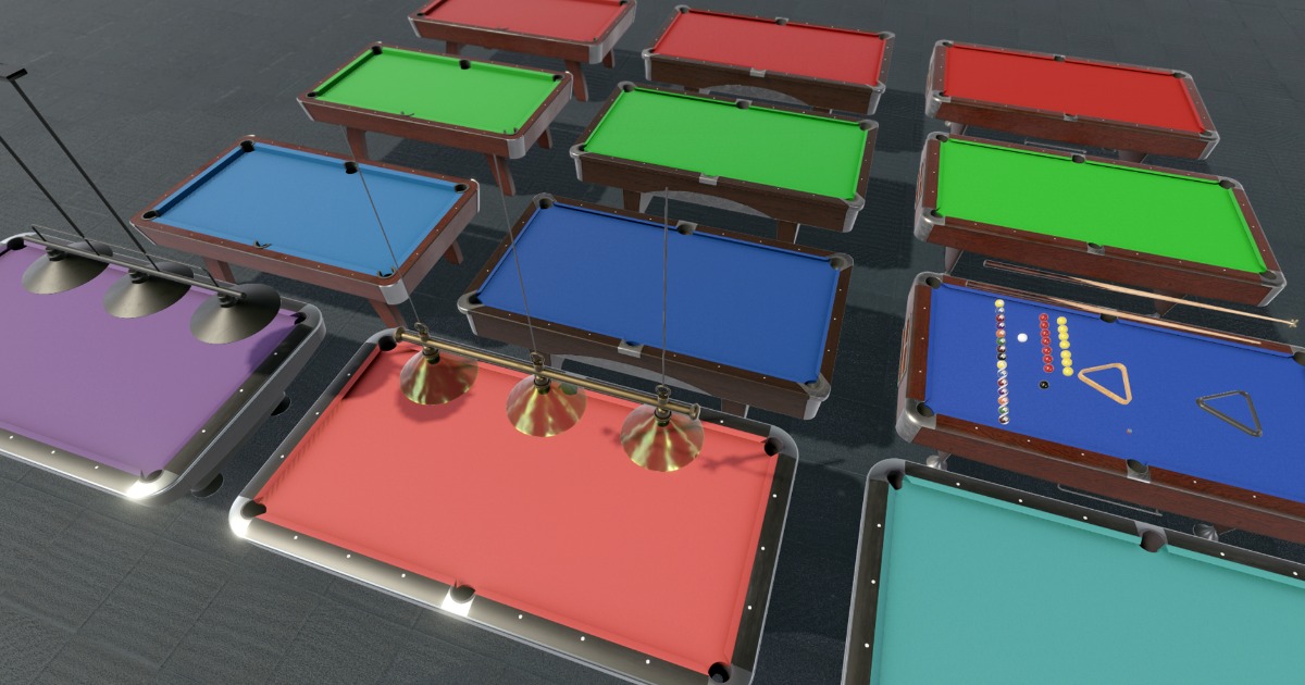 American Pool Table | 3D Interior | Unity Asset Store