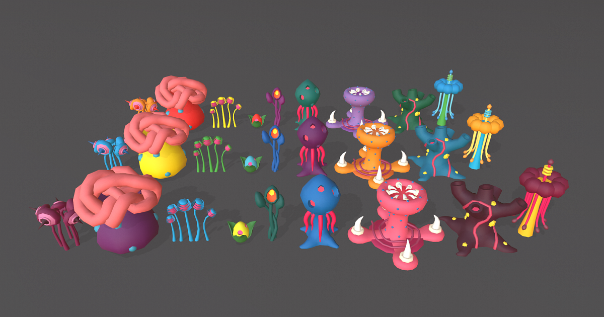 Alien Plants Pack 2 | 3D Sci-Fi | Unity Asset Store