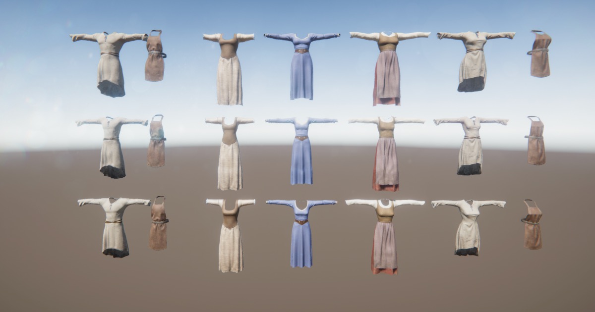 Fantasy Clothing and Wardrobe Pack 1 - Fantasy RPG | 3D Clothing ...