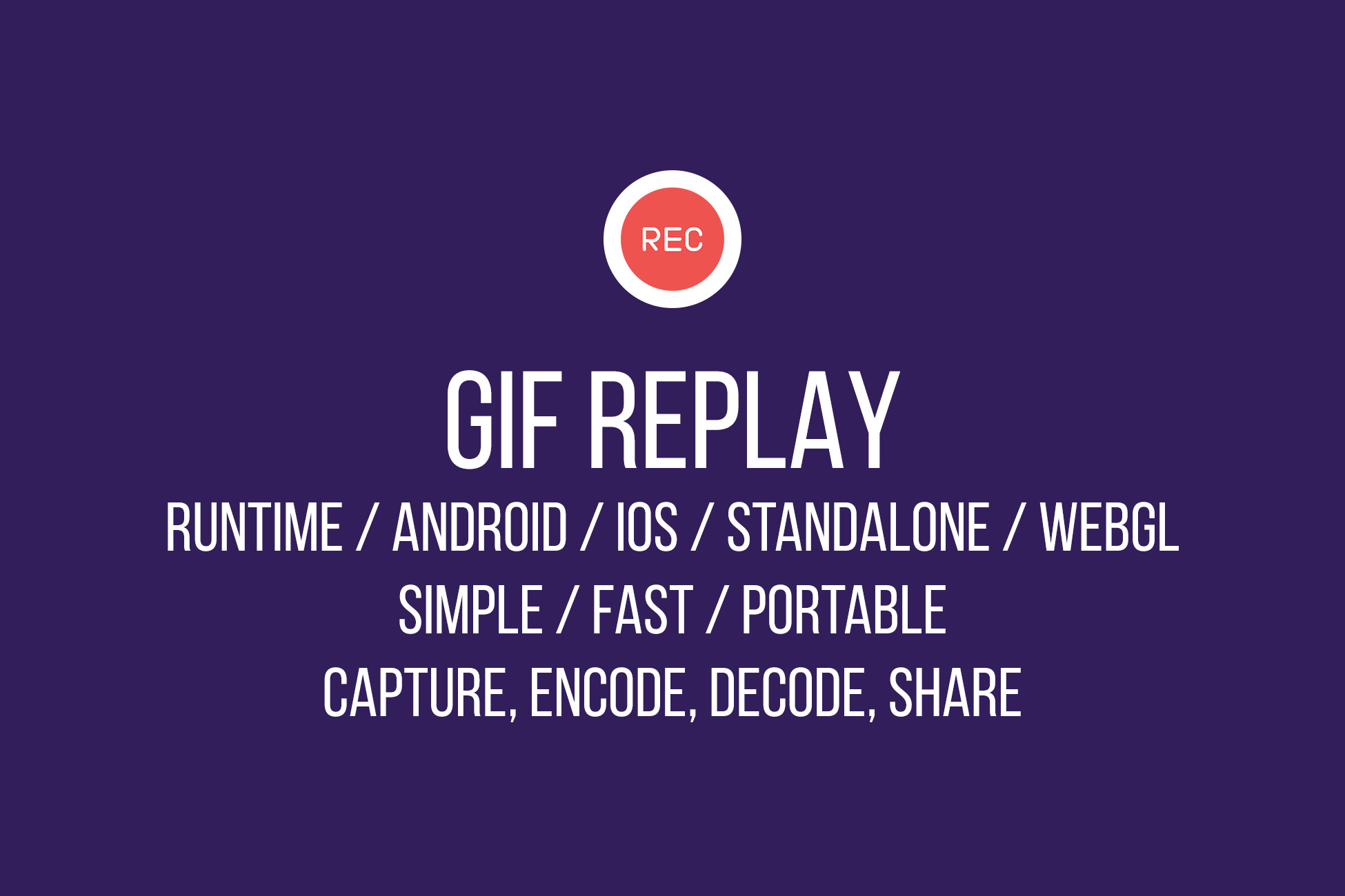 GIF Replay - Capture, Record and Share your gameplay! | Animation Tools | Unity Asset Store