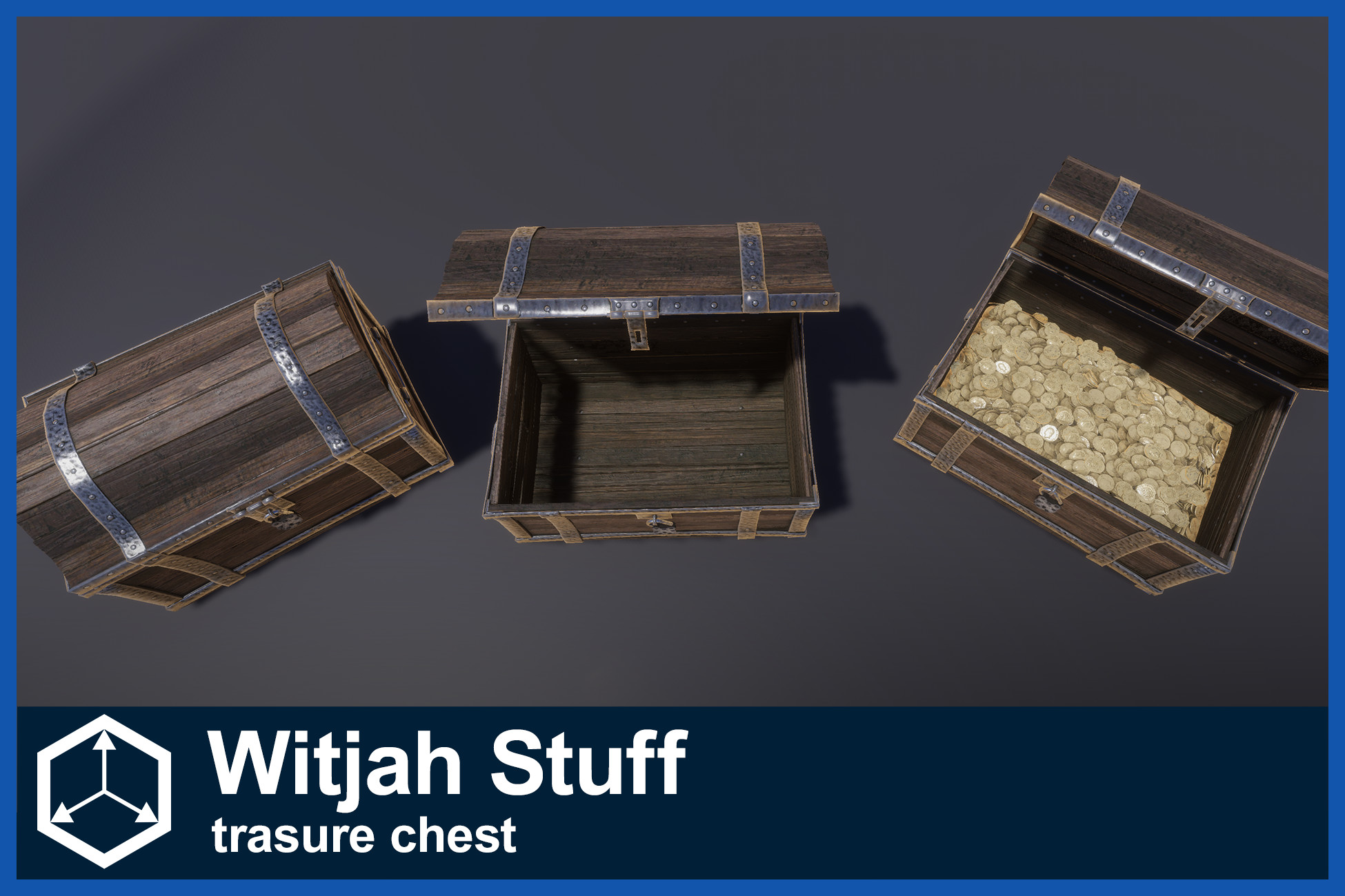 treasure chest with gold coins | 3D Furniture | Unity Asset Store