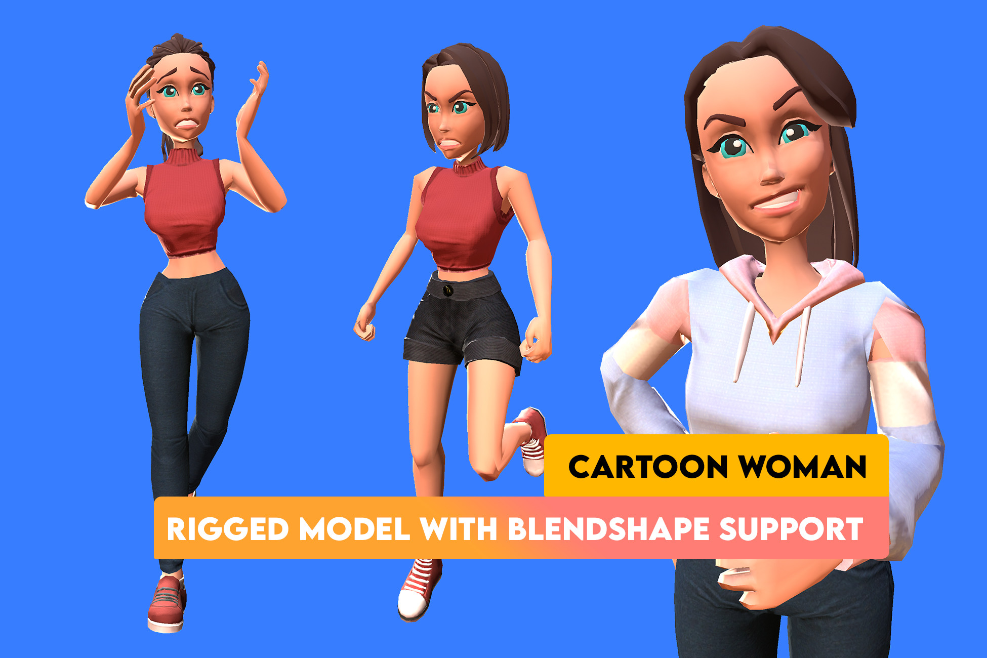 Cartoon Woman | 3D Characters | Unity Asset Store