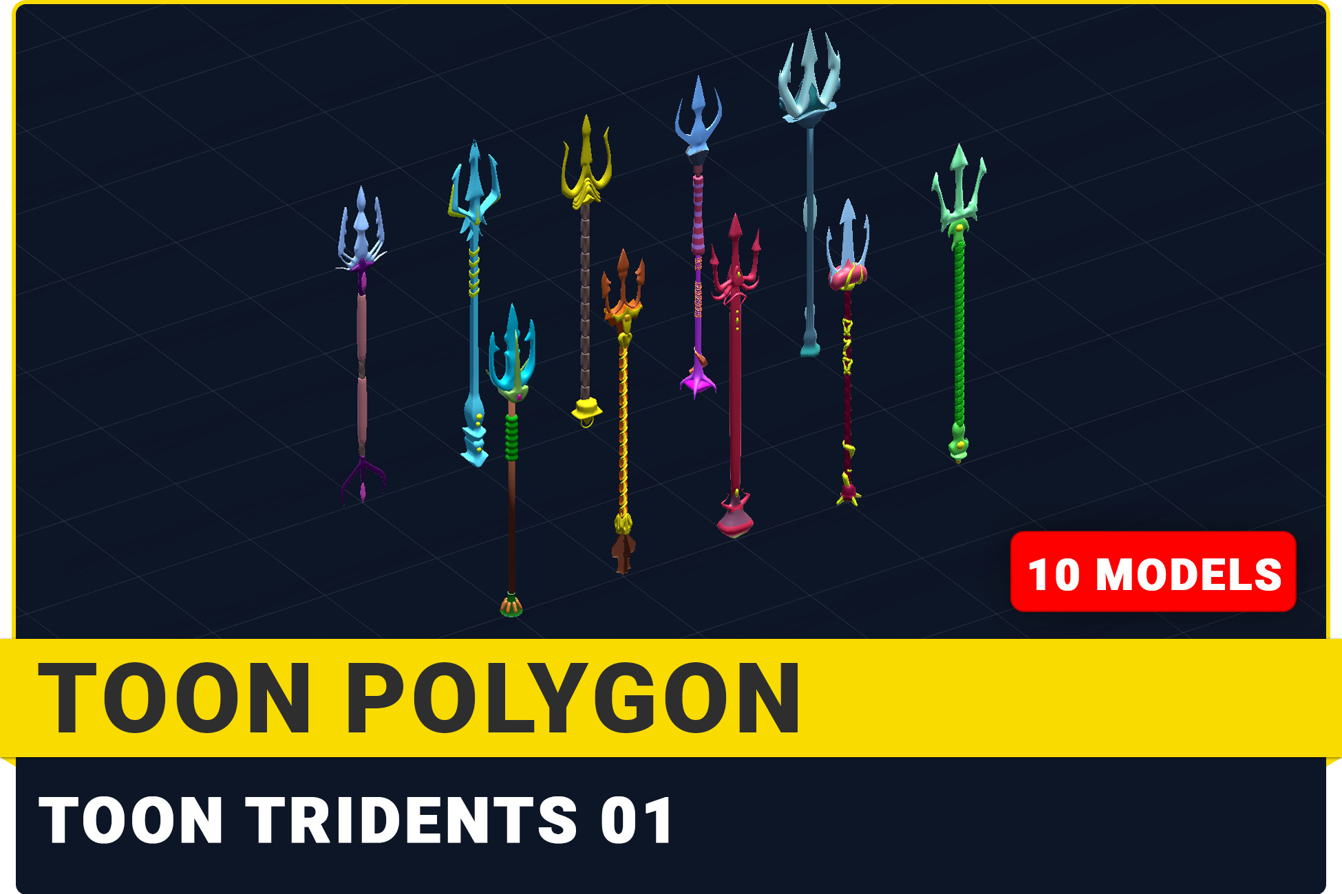 Toon Tridents 01 | 3D Weapons | Unity Asset Store
