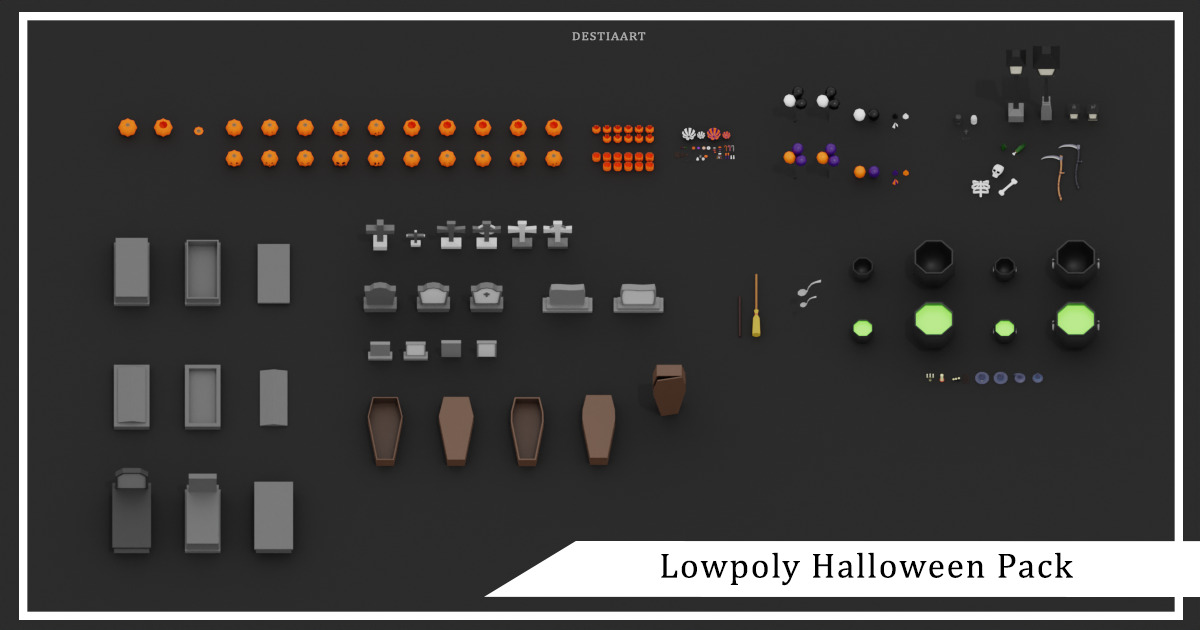 Lowpoly Halloween Pack | 3D 소품 | Unity Asset Store
