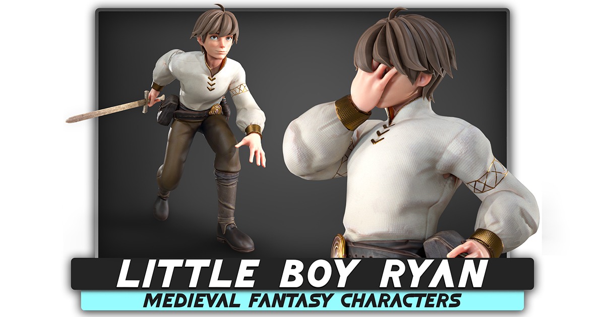 Little Boy Ryan - Young Medieval Warrior with Wooden Sword - Epic RPG ...