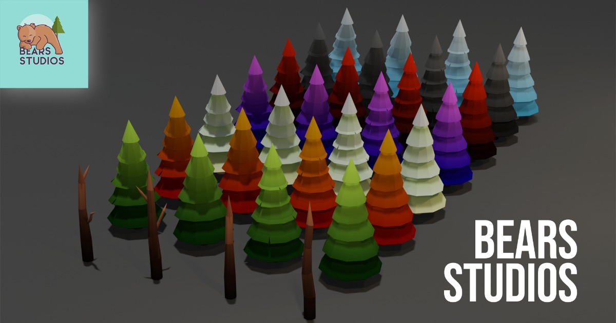 BearsStudios Low Poly Pine Trees | 3D Environments | Unity Asset Store