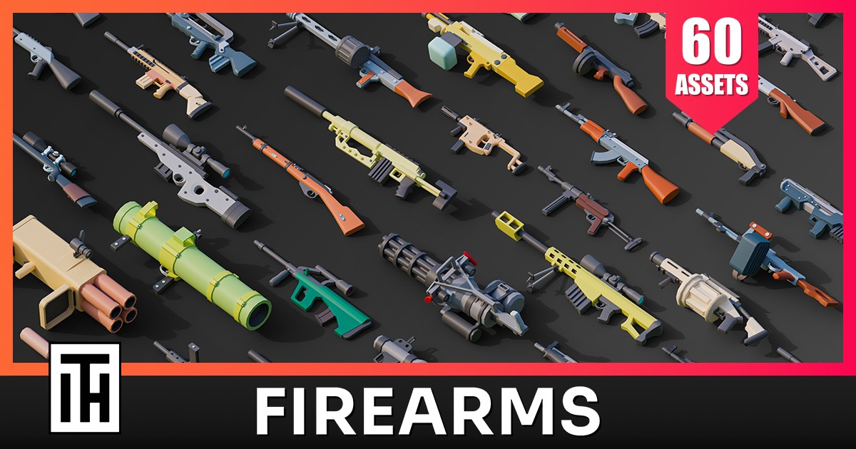 Firearms - Low Poly 3D Models Pack | 3D Guns | Unity Asset Store