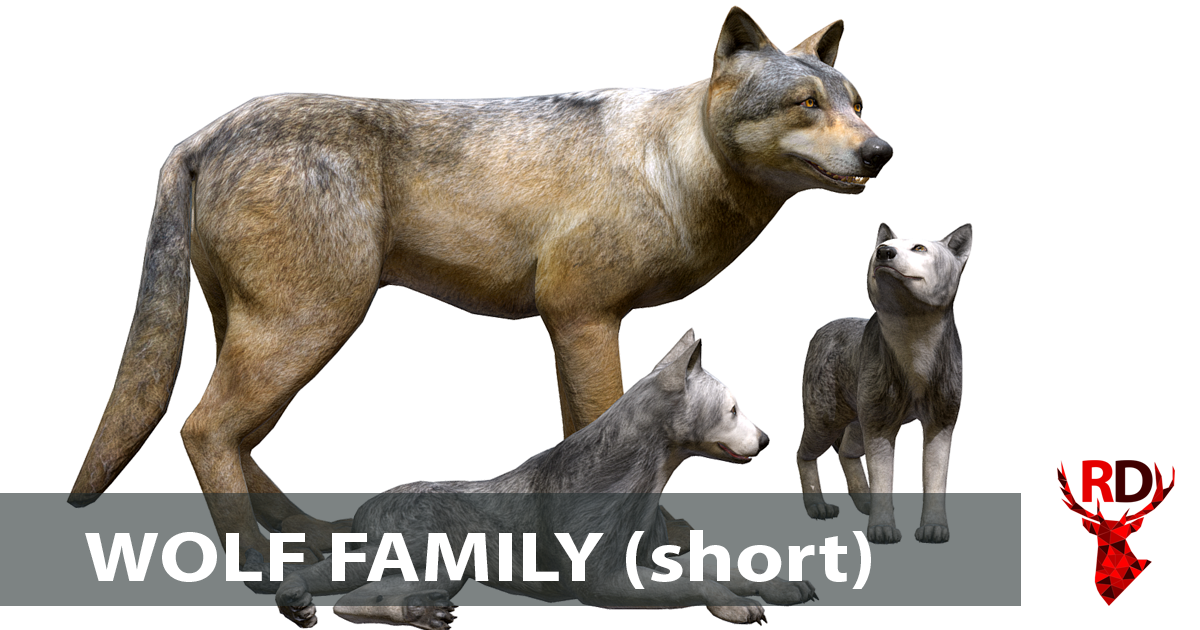 Wolf family (short) | Characters | Unity Asset Store
