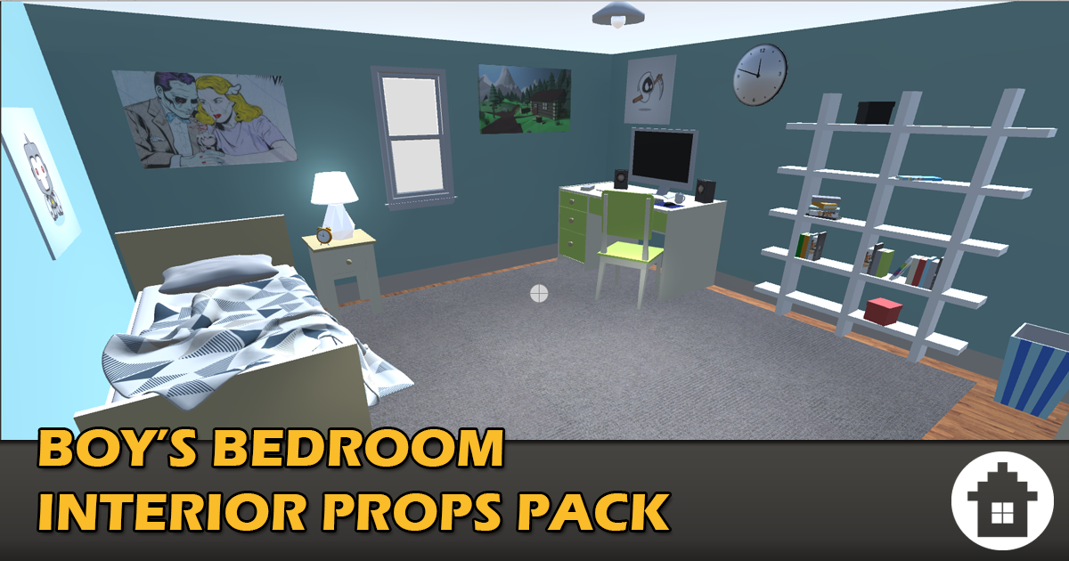 Boy's Bedroom | 3D Interior | Unity Asset Store