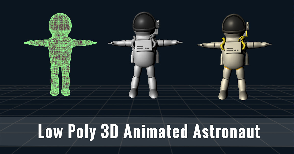 Low Poly 3D Animated Astronaut | 3D Characters | Unity Asset Store